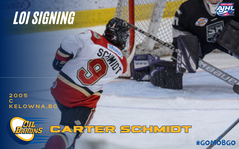 Oil Barons Sign Forward Carter Schmidt | Fort McMurray Oil Barons