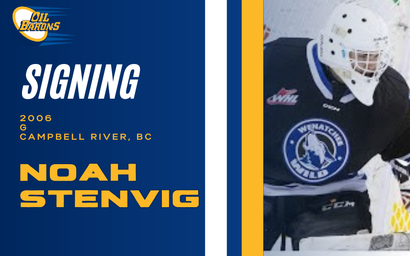 Oil Barons Sign Goaltender Noah Stenvig | Fort McMurray Oil Barons