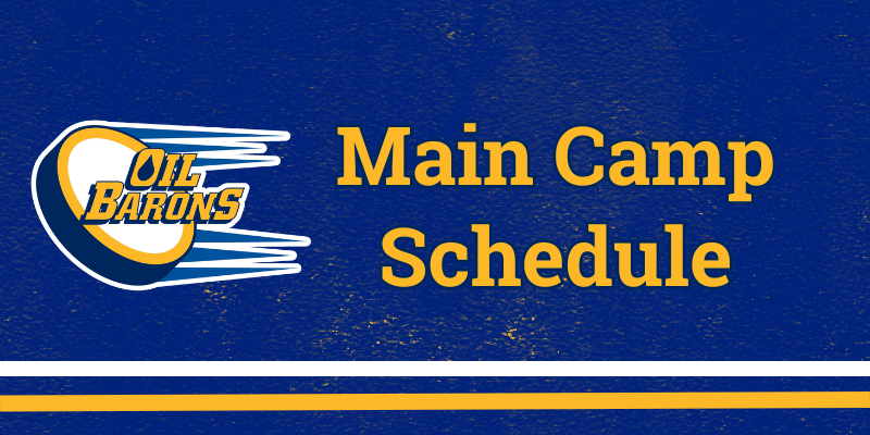 Oil Barons 2025 Main Camp Schedule | Fort McMurray Oil Barons